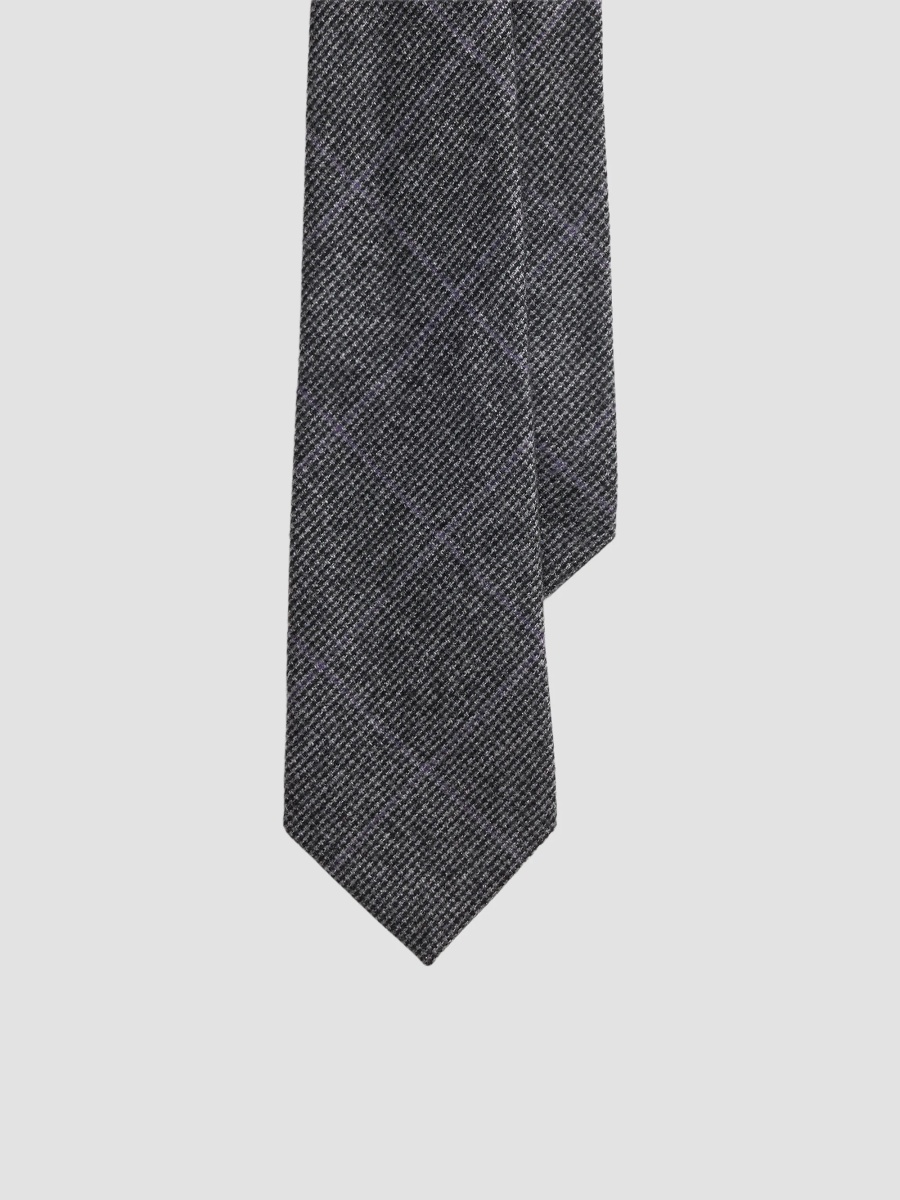 RALPH LAUREN PURPLE LABEL mini-tick wool-cashmere tie